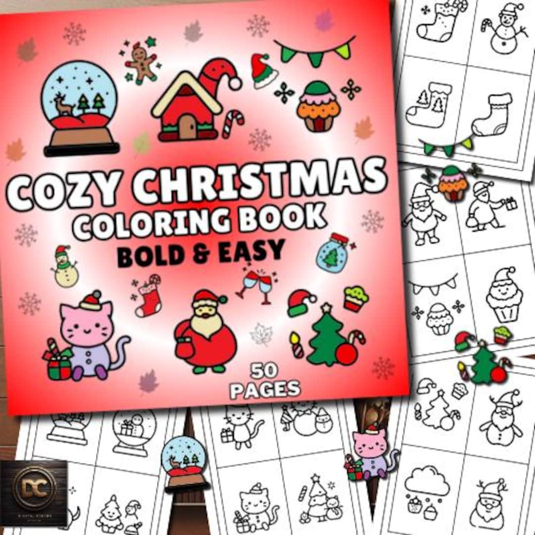 50 Cozy Christmas Coloring Pages, Cozy Christmas Coloring Book ...
