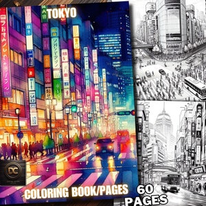 Tokyo City Coloring Pages - Etsy