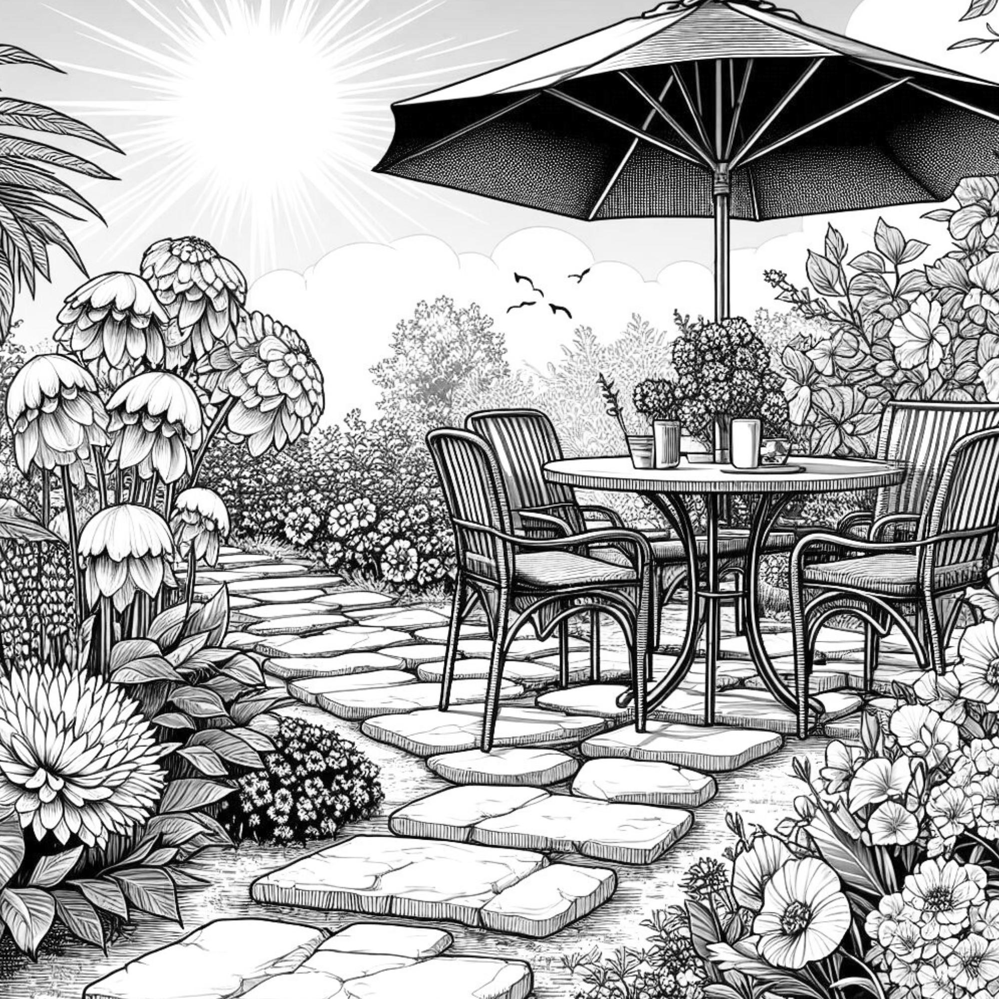 55 Summer Garden Coloring Pages, Garden Coloring Book, Fantasy ...
