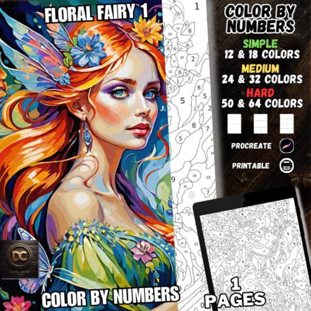 Coloring by Numbers, Digital Coloring Pages, Paint by Numbers ...