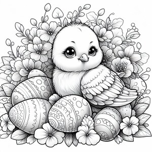 40 Easter Dove Coloring Pages, Floral Easter Birds Coloring Book Cute ...