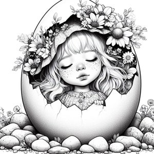 40 Baby in Eggshell Coloring Pages, Baby Coloring Book, Baby Coloring ...