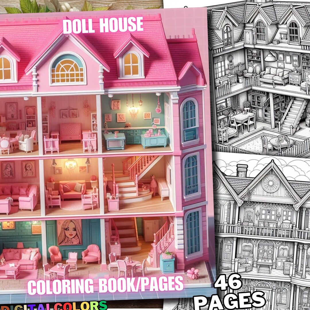 46 Doll House Coloring Pages Dolls Home Printable Fantasy Coloring Book ...