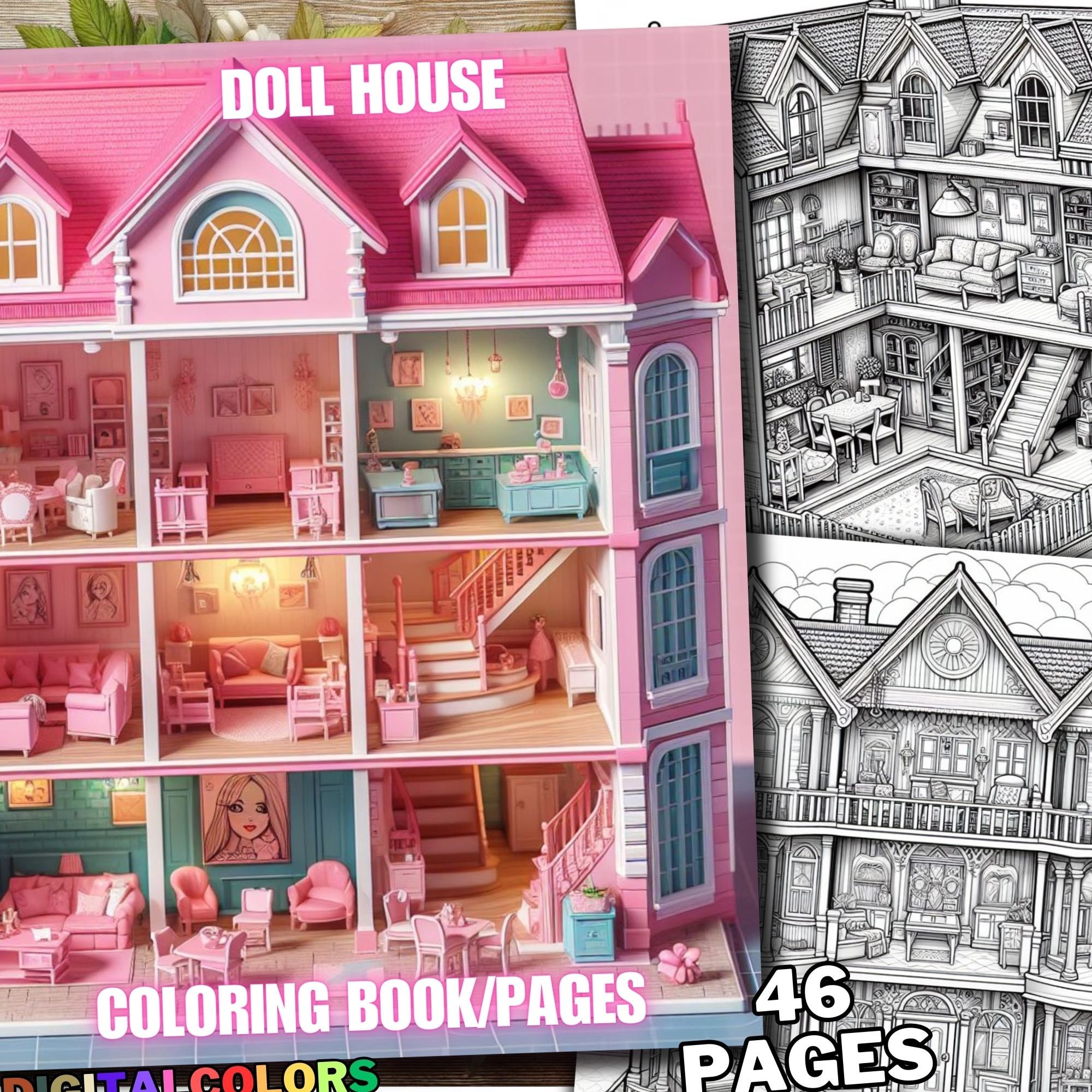 46 Doll House Coloring Pages Dolls Home Printable Fantasy Coloring Book ...