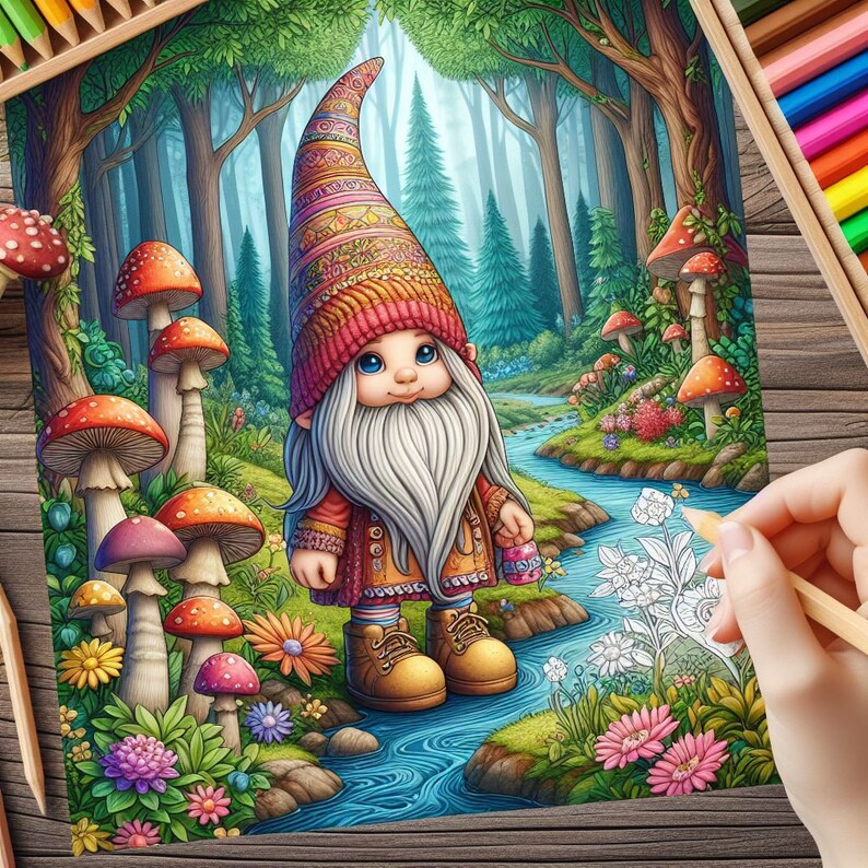 40 Floral Gnome Girls Coloring Pages Gnomes Elf Coloring Pages Elf ...
