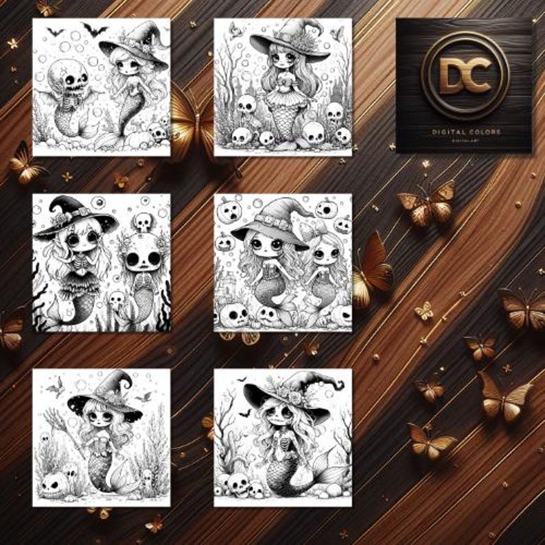 6 Creepy Coloring Pages Spooky Coloring Book Spooky Cutie Halloween ...