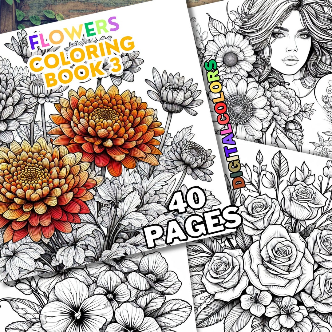 Flowers Coloring Pages, 40, Flowers Coloring Book, Beautiful High ...
