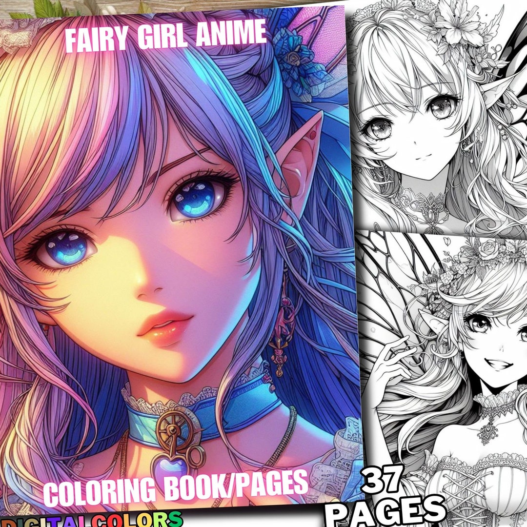 37 Fairy Anime Girls Coloring Pages Cute Fantasy Fairies Girl Anime ...