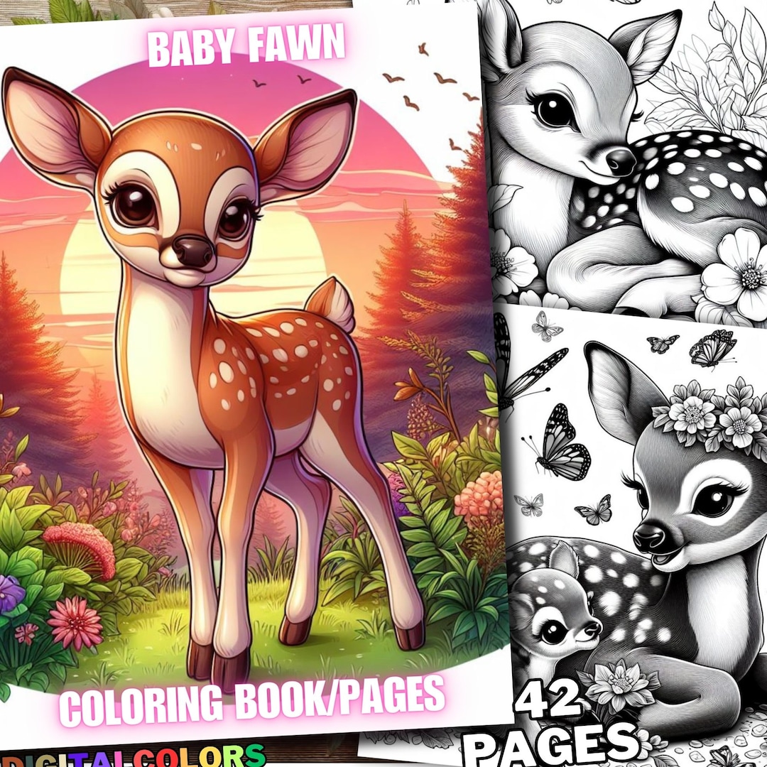 42 Floral Baby Fawn Coloring Pages Cute Baby Animals Coloring Page ...