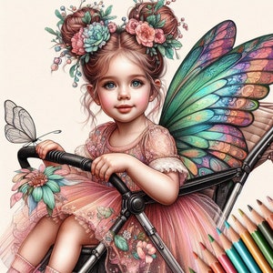 44 Girl Fairy in Baby Stroller Coloring Pages, Fairies Coloring Book ...