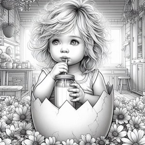 40 Baby in Eggshell Coloring Pages, Baby Coloring Book, Baby Coloring ...