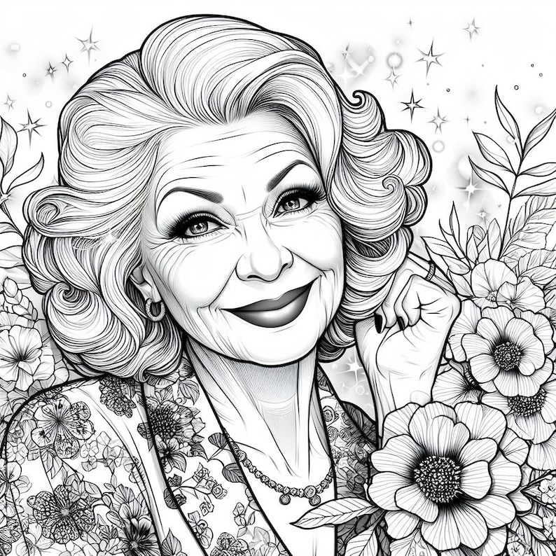 54 Cute Grandma Portraits Coloring Pages Wrinkled Old Lady Coloring ...