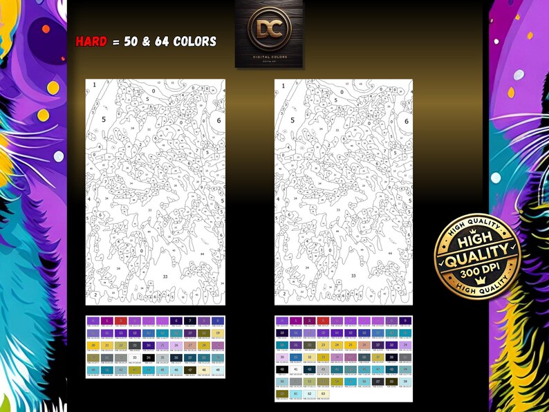 Coloring by Numbers, Digital Coloring, Paint by Numbers, Procreate ...
