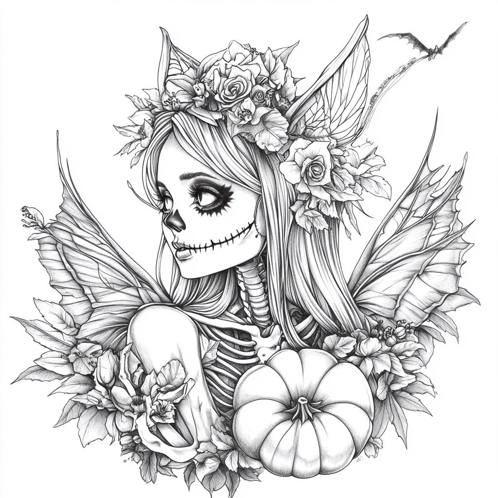 55 Halloween Fairy Coloring Pages, Halloween Fairies Coloring Book ...