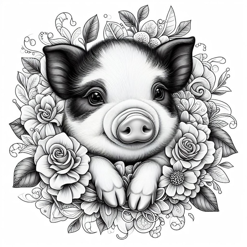 40 Floral Baby Pig Coloring Pictures Animals Coloring Pages Animal ...
