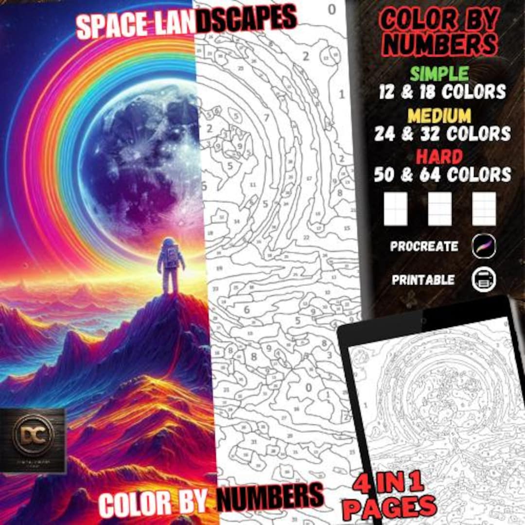 Coloring by Numbers, Digital Coloring Pages, Paint by Numbers ...