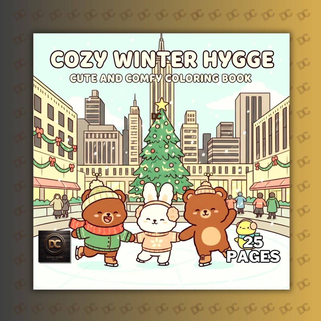 Cozy Winter Hygge Coloring Book | Cute & Cozy Winter Scenes | Bold and ...