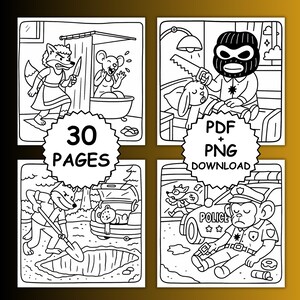 Cozy Crime Coloring Book PDF PNG | 30 Pages Bold and Easy | Funny ...