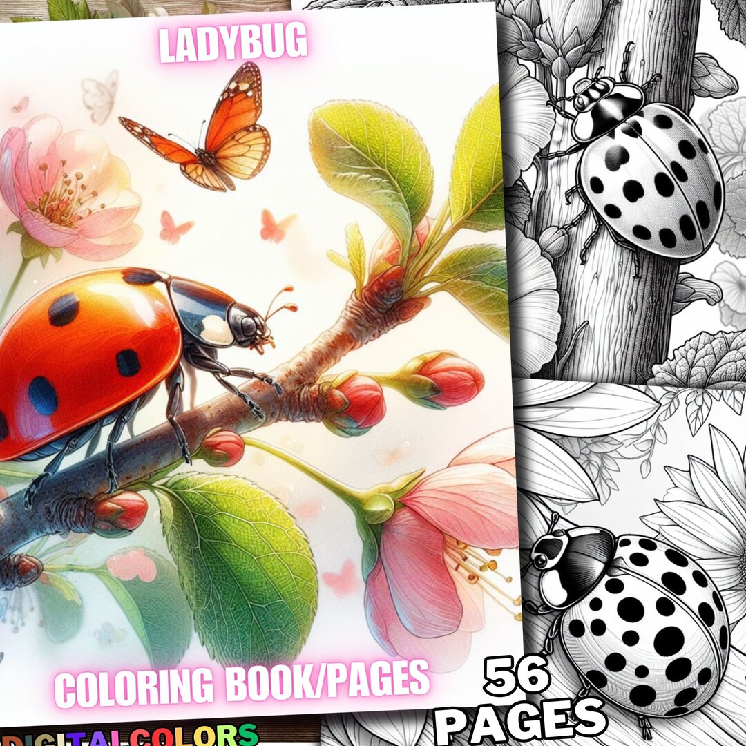 56 Ladybug Coloring Pages, Spring Animal Coloring Book, Insect Coloring ...