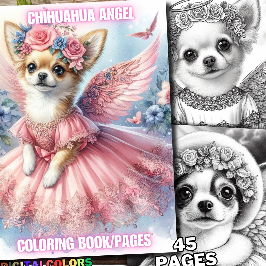 45 Dog Chihuahua Angel Coloring Pages, Dogs Chihuahua Agel Coloring ...
