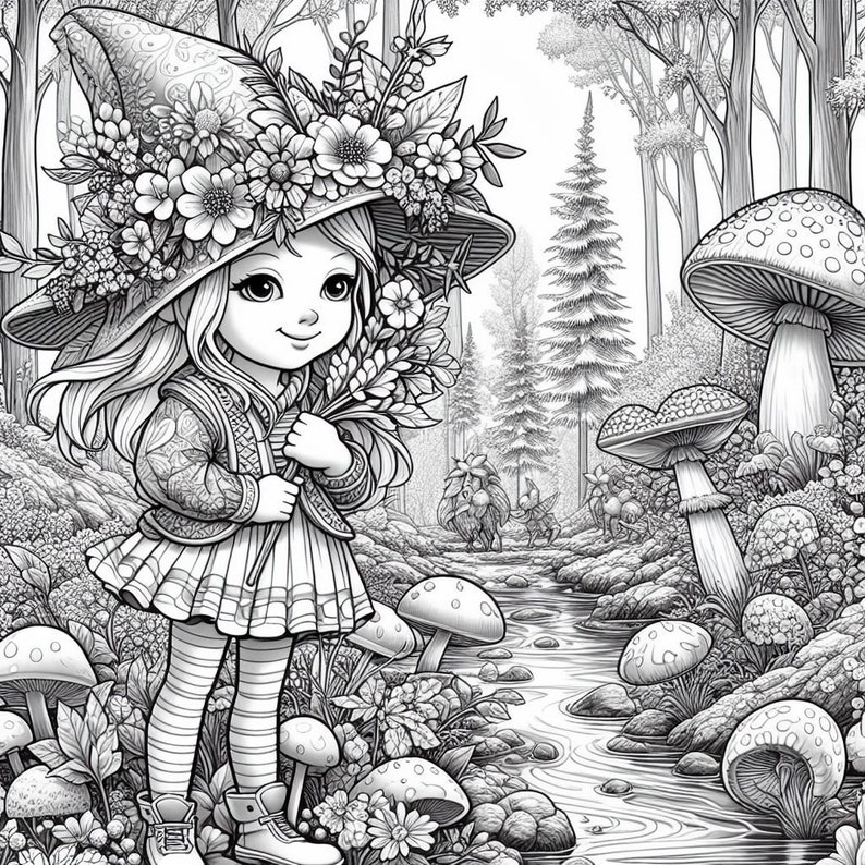 40 Floral Gnome Girls Coloring Pages Gnomes Elf Coloring Pages Elf ...