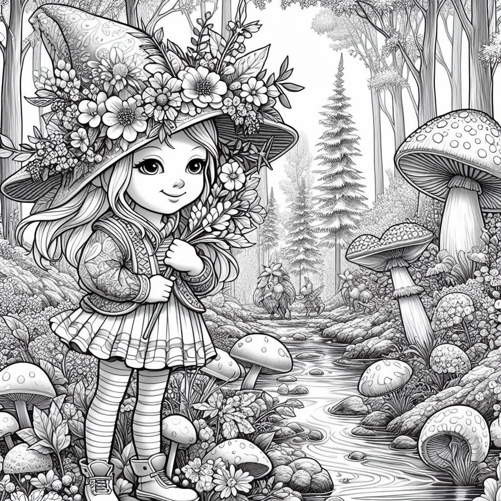 40 Floral Gnome Girls Coloring Pages Gnomes Elf Coloring Pages Elf ...