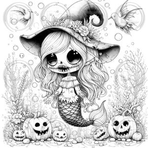6 Creepy Coloring Pages Spooky Coloring Book Spooky Cutie Halloween ...