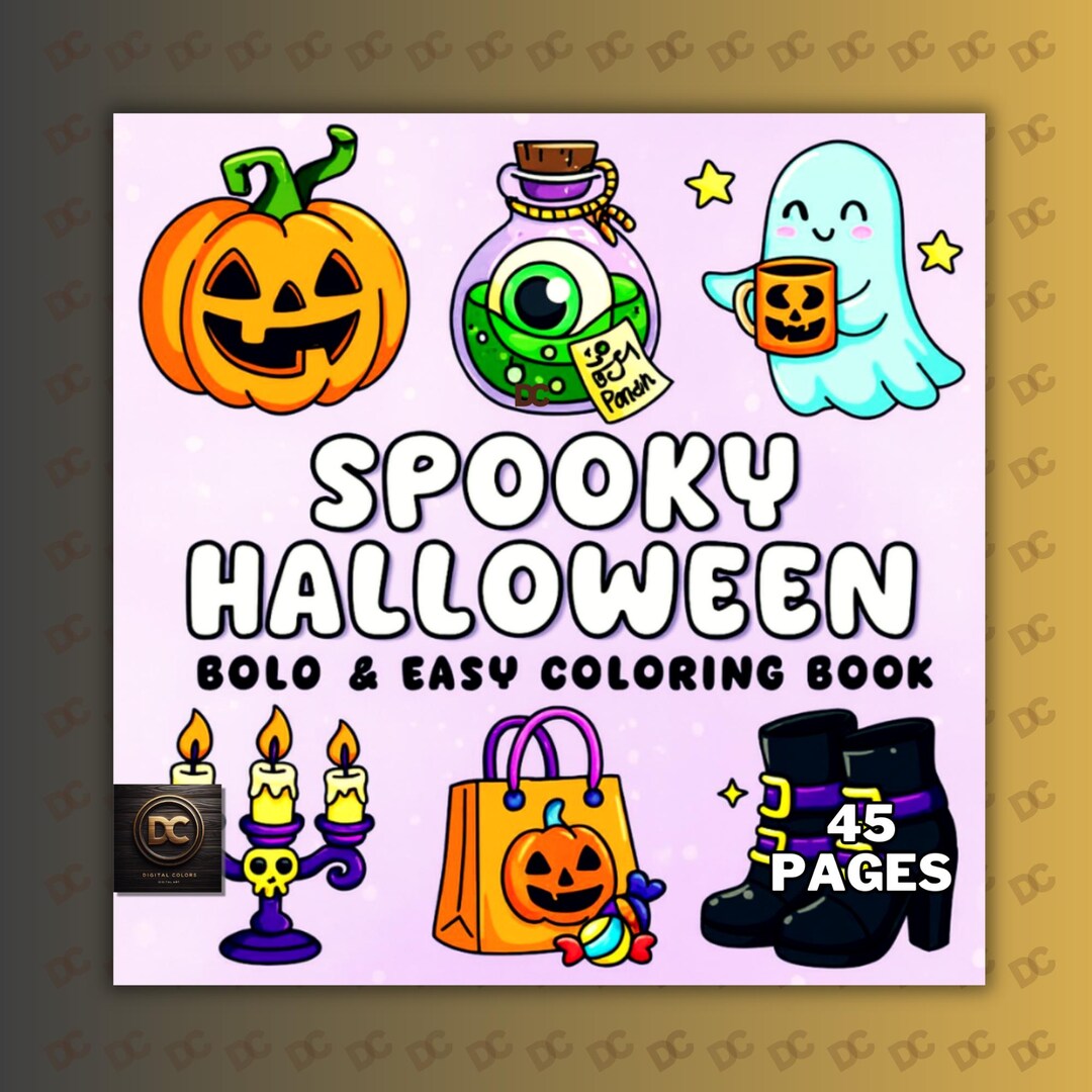Spooky Halloween Bold and Easy Coloring Book for Adults - Cute Cozy ...