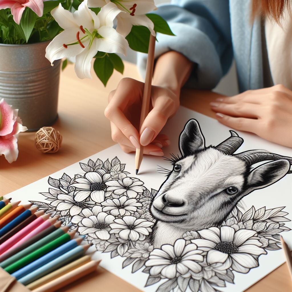 40 Spring Animal Goat Coloring Pages, Spring Flowers Coloring Book ...