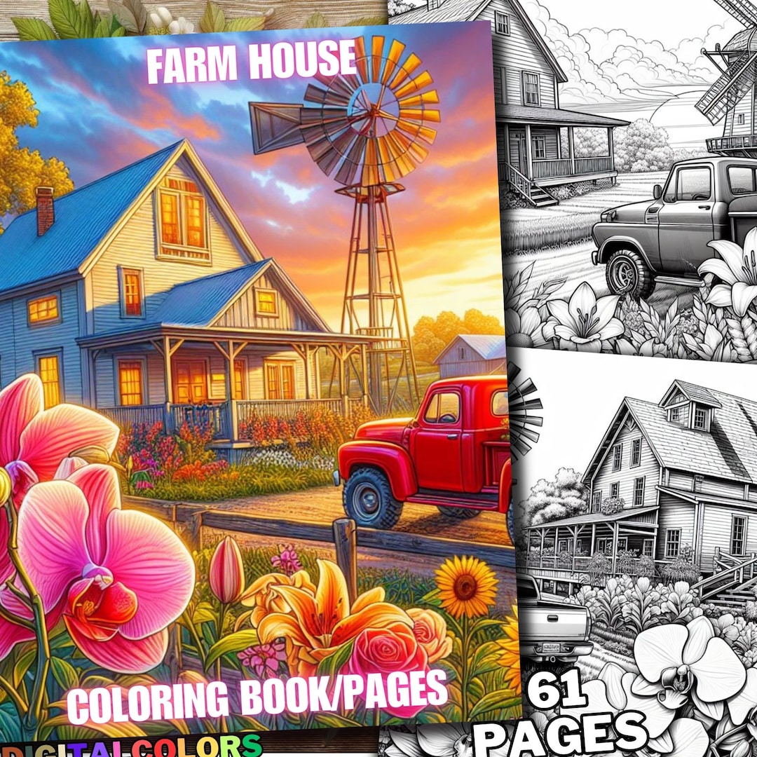 61 Farm House Coloring Pages, Houses Coloring Book Printable Fantasy ...