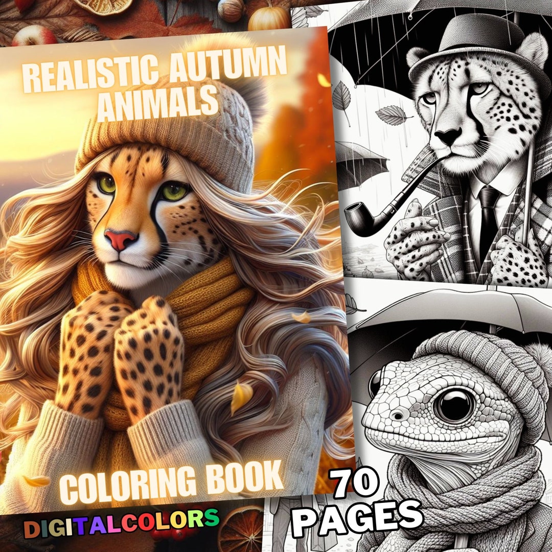 70 Animal Coloring Pages Fall Animal Coloring Book Autumn Coloring ...