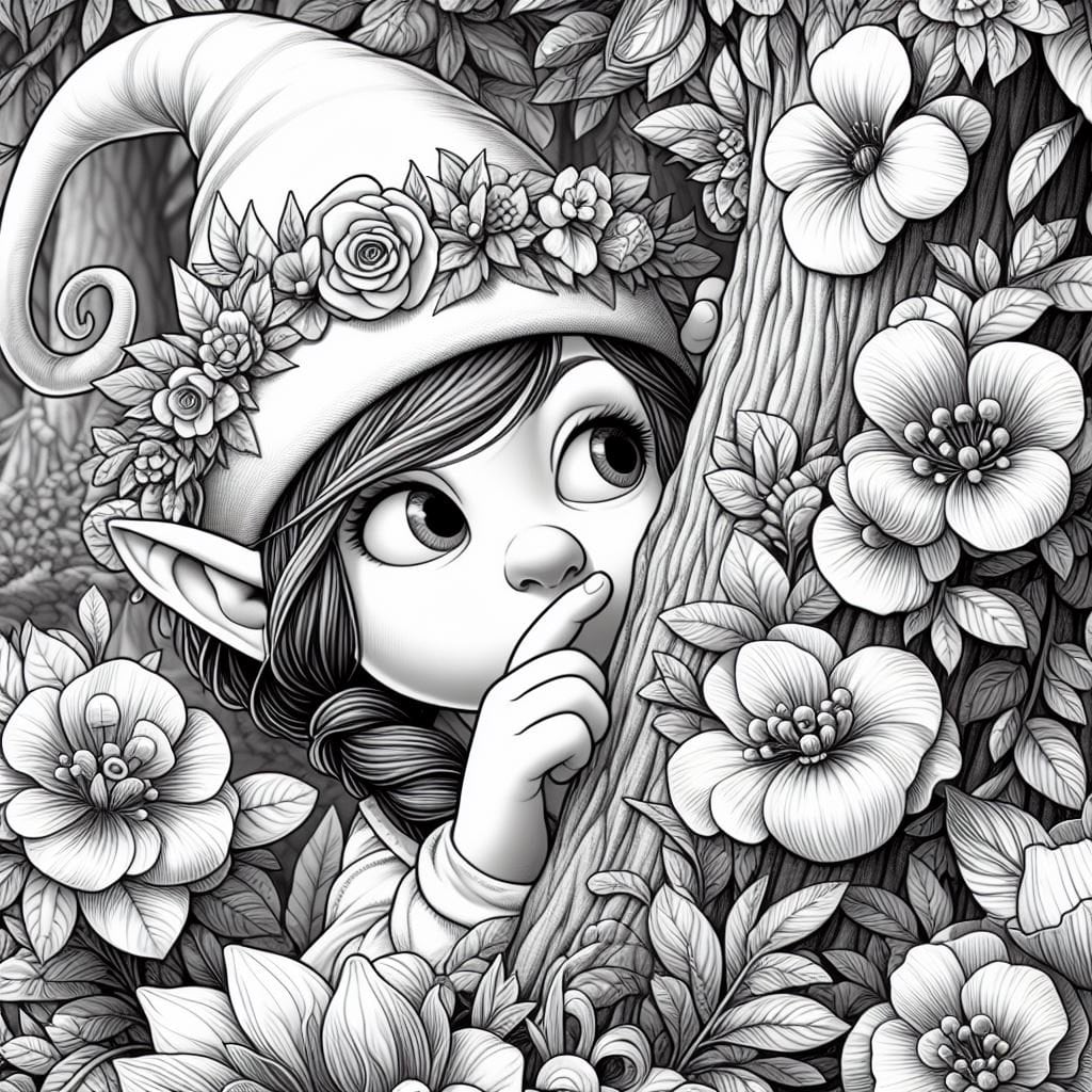 80 Floral Gnome Girls Coloring Pages Gnomes Elf Coloring Pages Elf ...