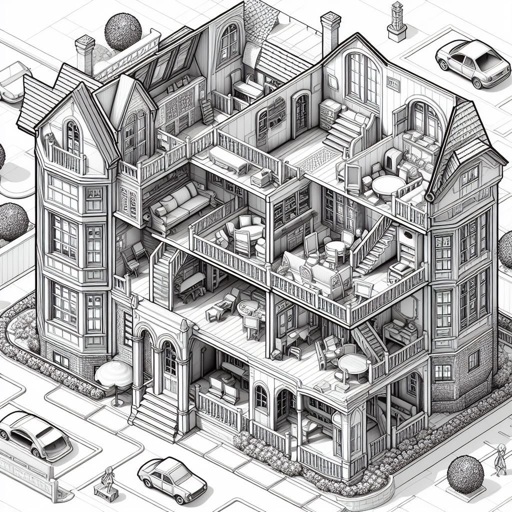 46 Doll House Coloring Pages Dolls Home Printable Fantasy Coloring Book ...