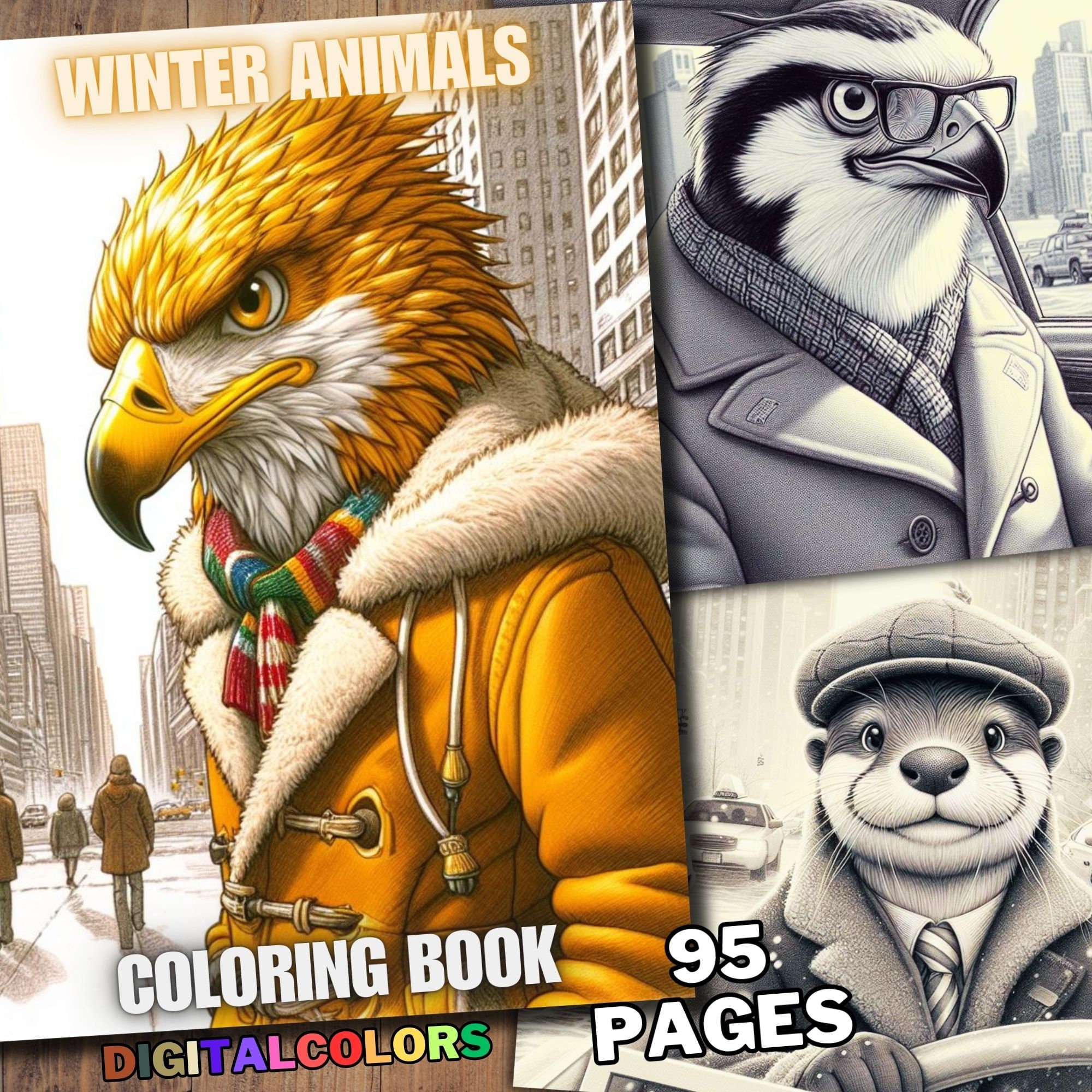95 Winter Animals Coloring Pages Winter Animals Animal Coloring Fantasy ...
