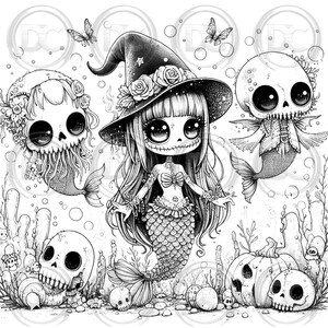 6 Creepy Coloring Pages Spooky Coloring Book Spooky Cutie Halloween ...