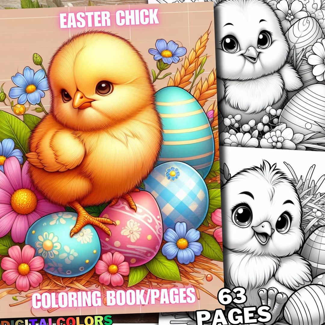 63 Easter Chick Coloring Pages, Floral Easter Birds Coloring Book Cute ...