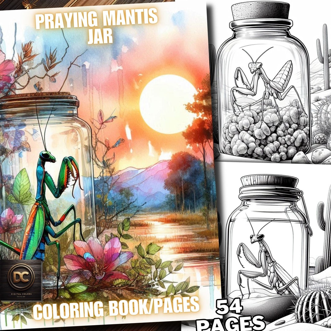 54 Praying Mantis Jar Coloring Pages, Praying Mantis Coloring Book ...
