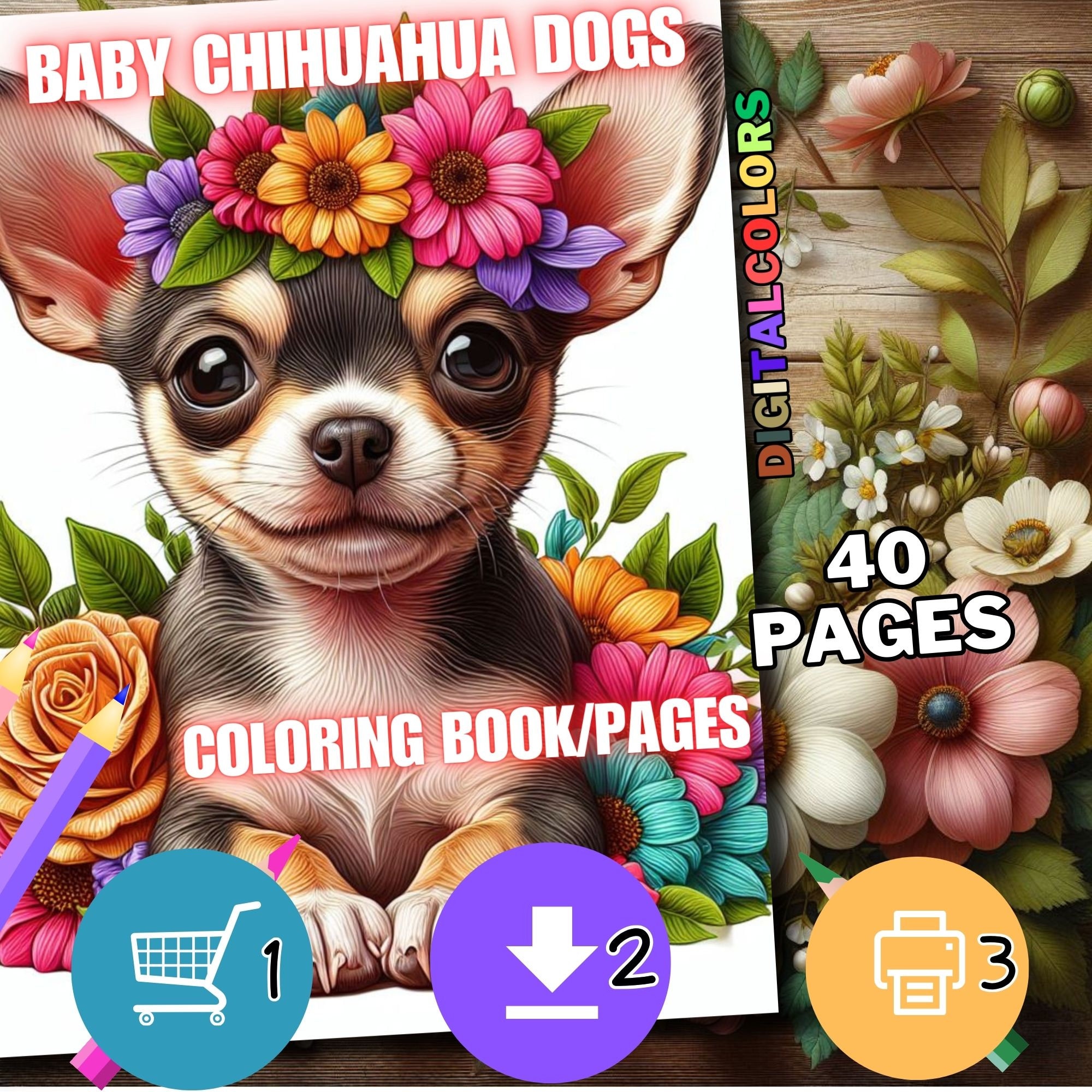 40 Chihuahua Coloring Book, Dogs Coloring Book, Dog Coloring Pages ...