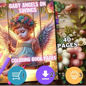 40 Baby Angel Coloring Book Little Angel Coloring Pages Grayscale ...