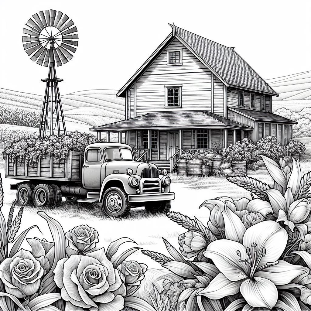 61 Farm House Coloring Pages, Houses Coloring Book Printable Fantasy ...