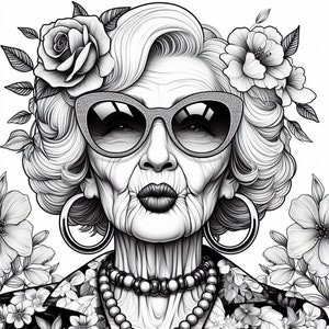 54 Cute Grandma Portraits Coloring Pages Wrinkled Old Lady Coloring ...