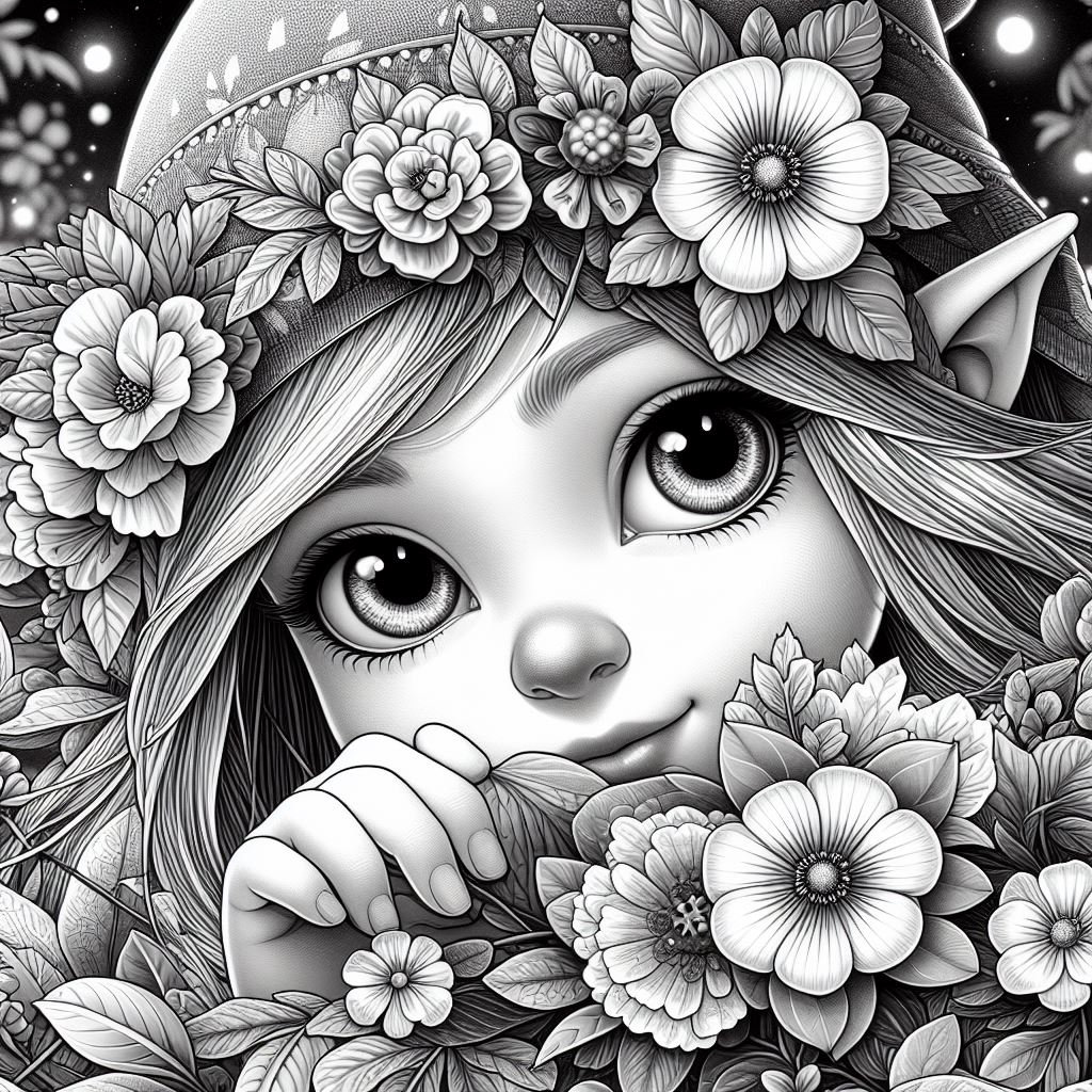 80 Floral Gnome Girls Coloring Pages Gnomes Elf Coloring Pages Elf ...