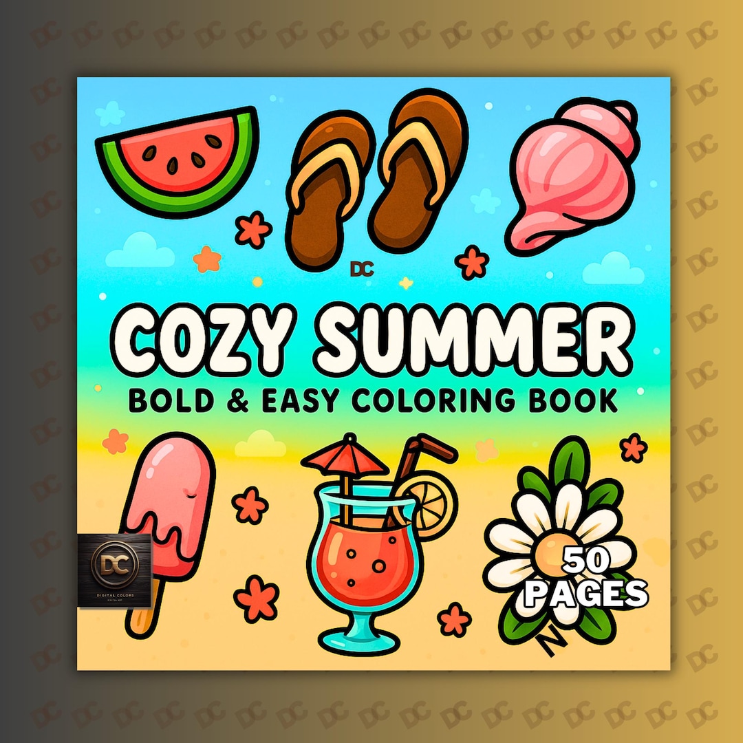 Cozy Summer Coloring Book | Cute & Simple | Bold and Easy | Coco Wyo ...