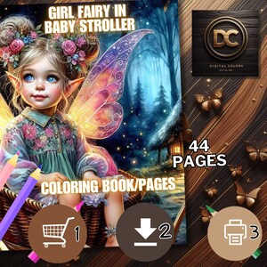 44 Girl Fairy in Baby Stroller Coloring Pages, Fairies Coloring Book ...