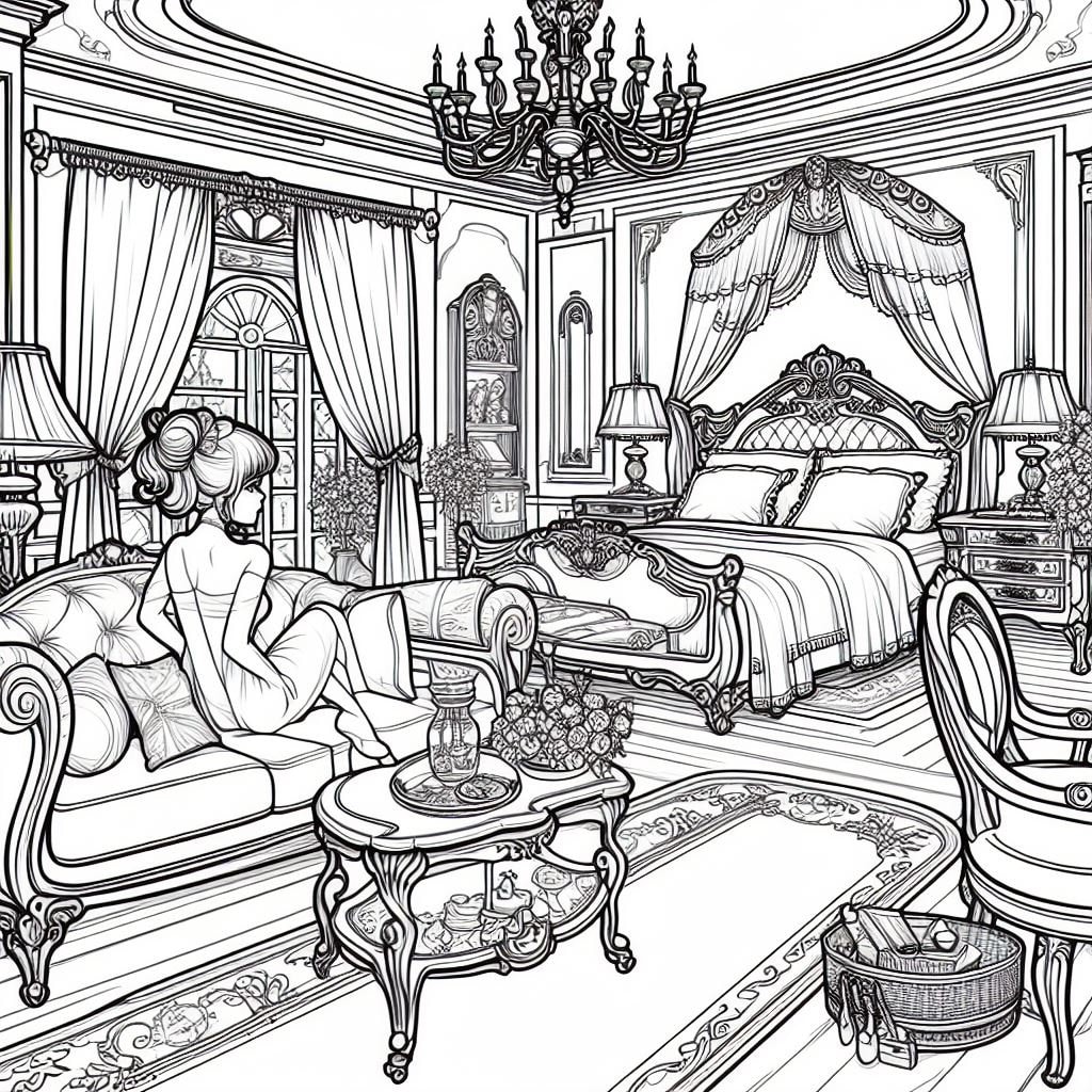 Coloring Book, 40 Coloring Pages High Quality Vintage Style Room ...