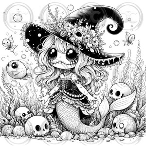6 Creepy Coloring Pages Spooky Coloring Book Spooky Cutie Halloween ...