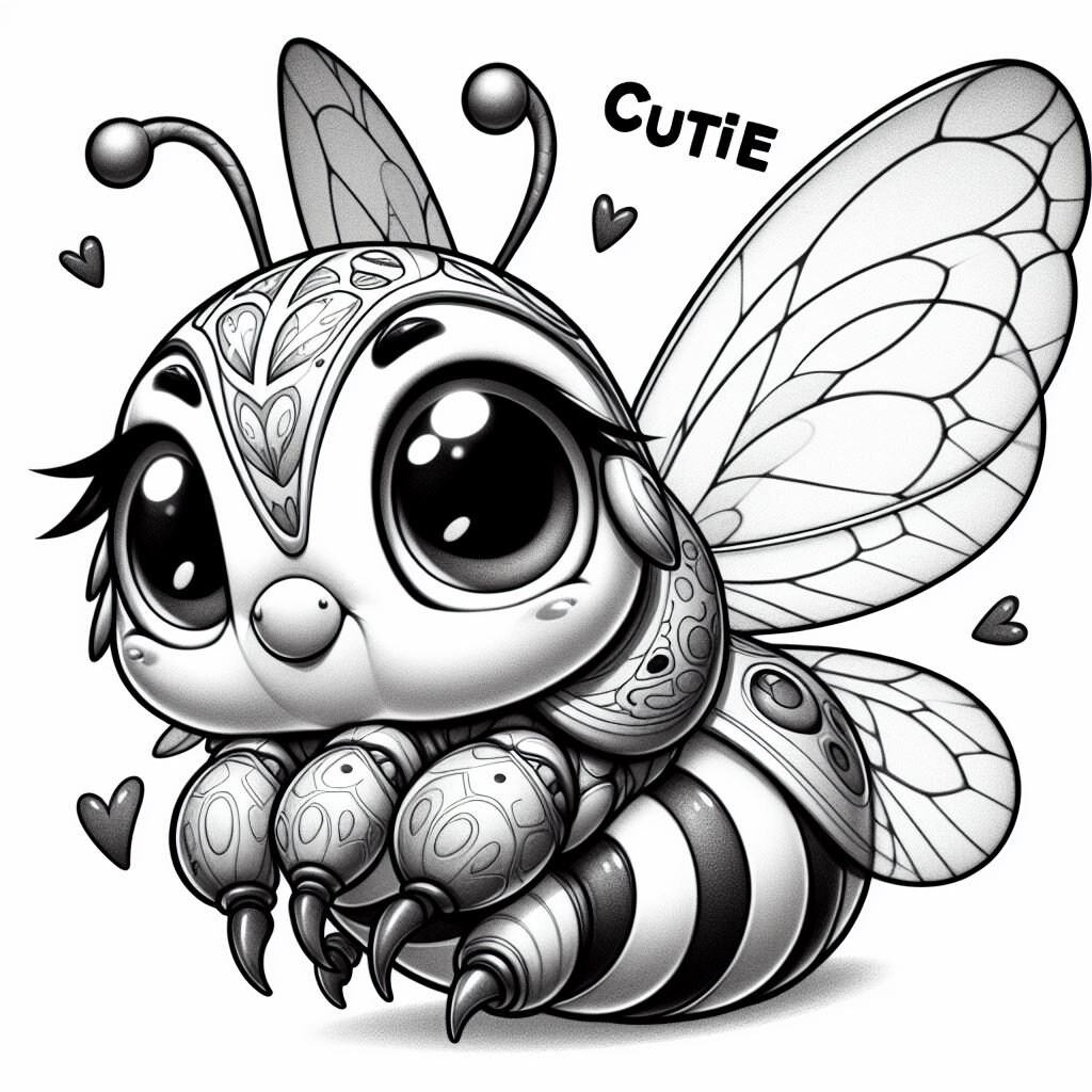 60 Cute Bug Coloring Pages for Kids, Bug Coloring Pages Insect Coloring ...