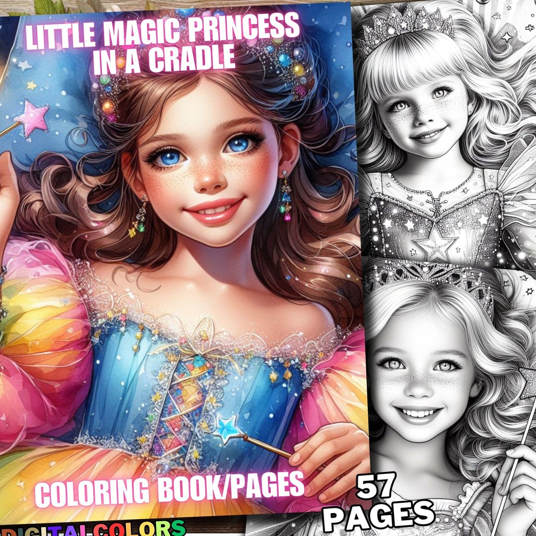 57 Little Magic Princess in a Cradle Coloring Pages, Princess Coloring ...