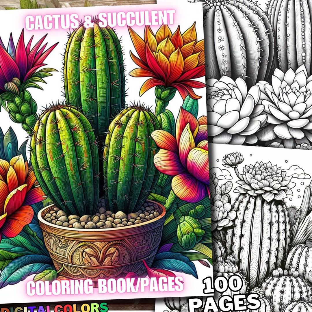 100 Cactus and Succulent Flowers Coloring Pages Flower Spring Botanical ...