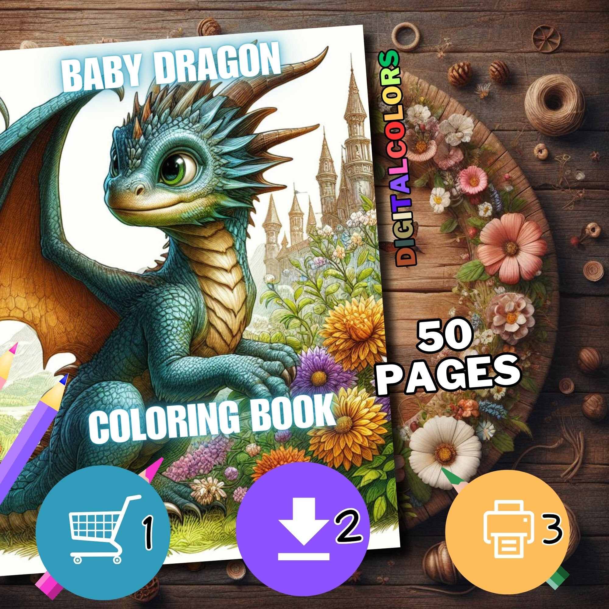 50 Baby Dragon Coloring Pages, Little Dragon, Dragon Coloring Book ...